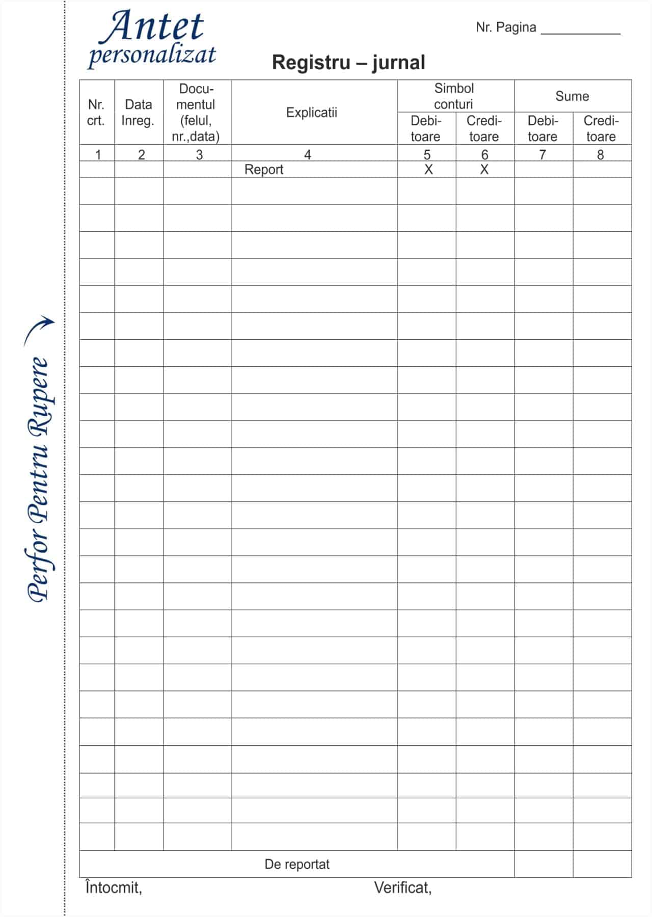 Registru Jurnal Personalizat - Euro Paper Brasov Centru Copiere Printare